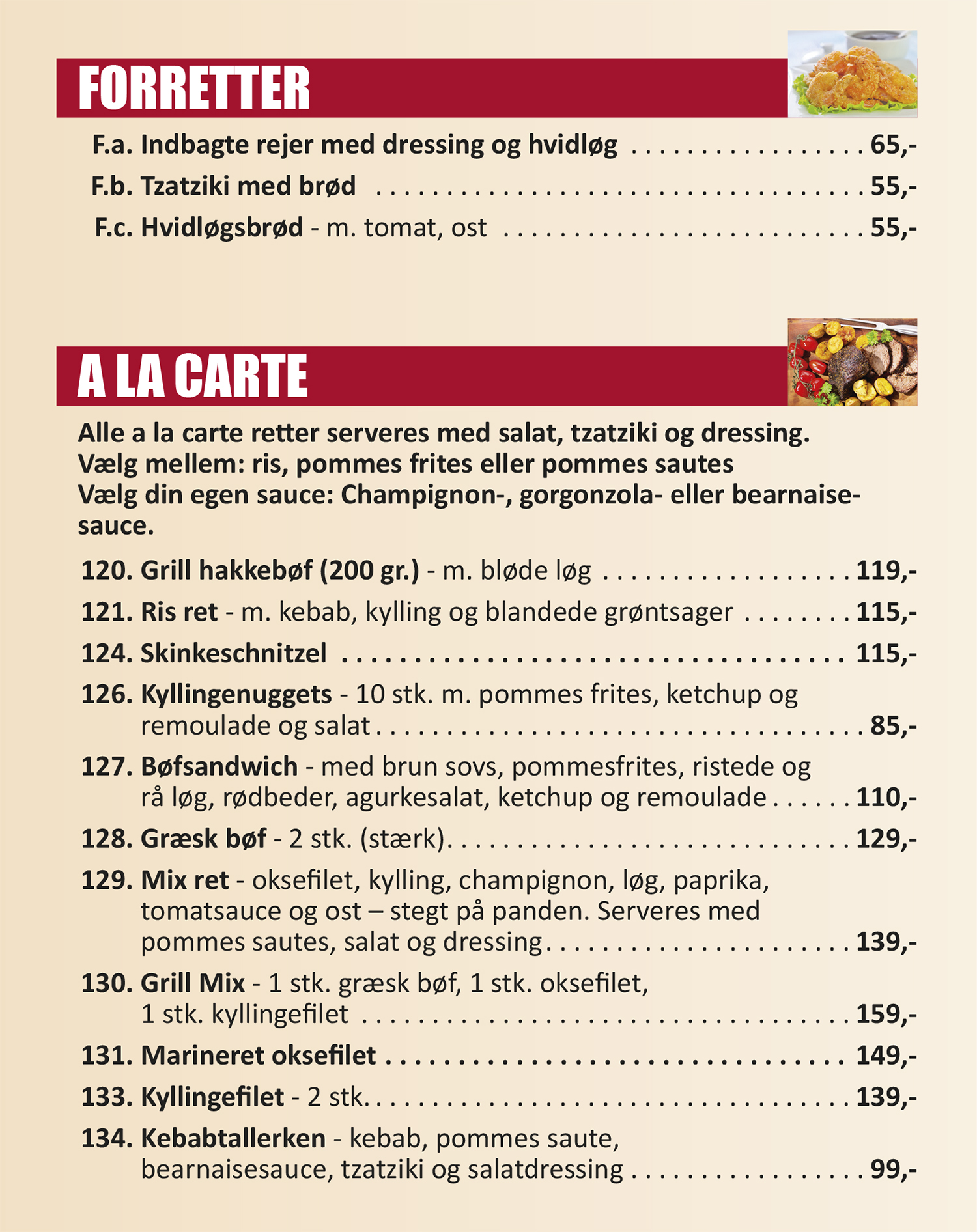 Menu – Velkommen til Corner i Skjern
