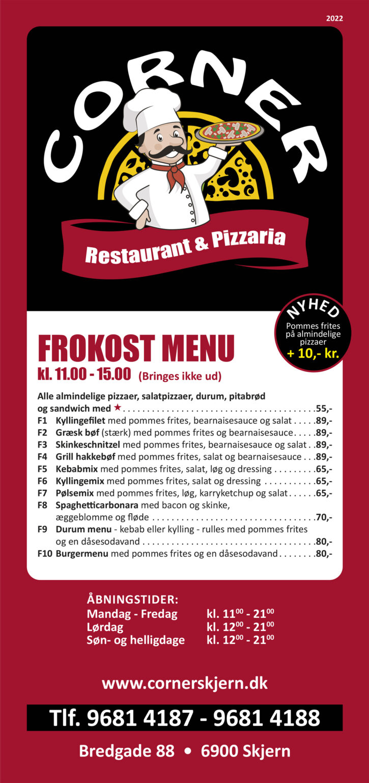 Frokost Menu – Velkommen til Corner i Skjern